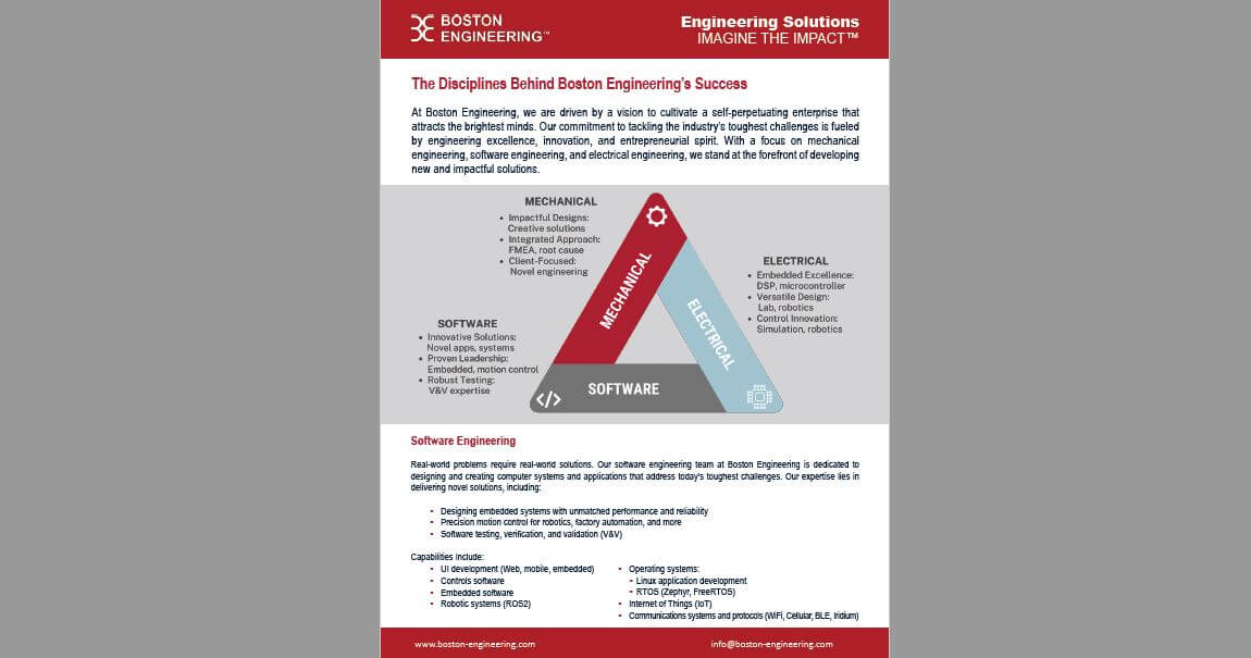 Boston Engineering's Engineering Solutions - Boston Engineering